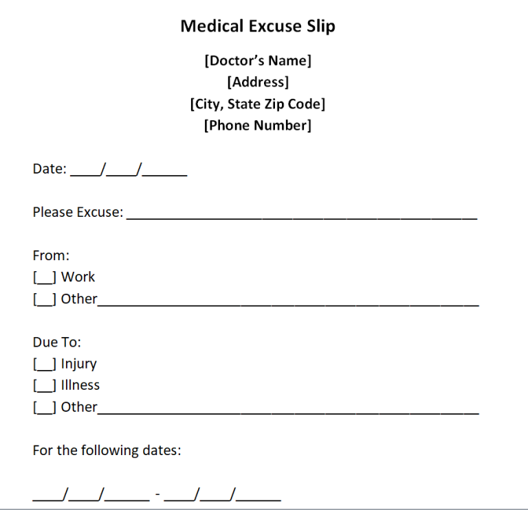 10+ Official Doctor's Note Templates in MS WORD