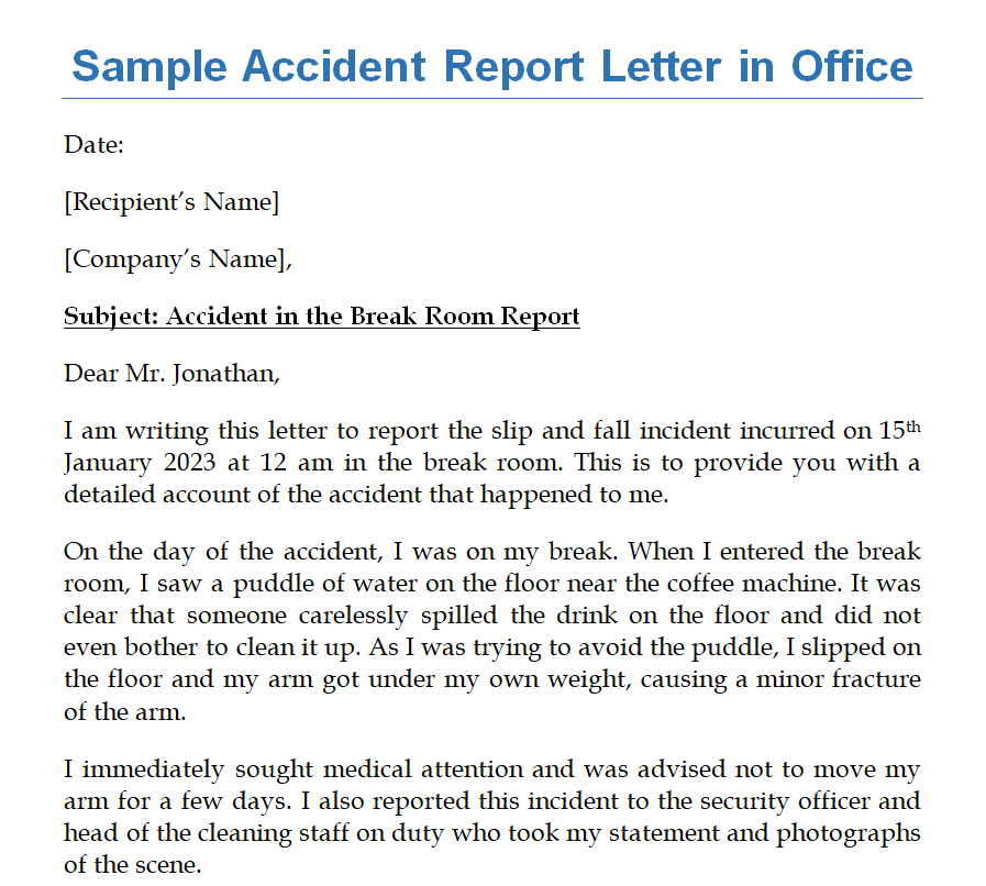 Writing an Explanation Incident Report Letter (FREE Word Samples)