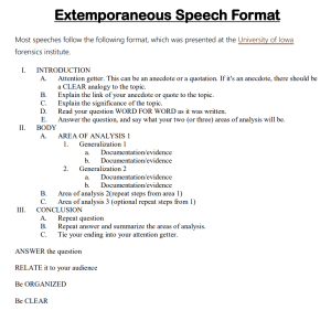 7+ Printable Extemporaneous Speech Examples + Basic Tips