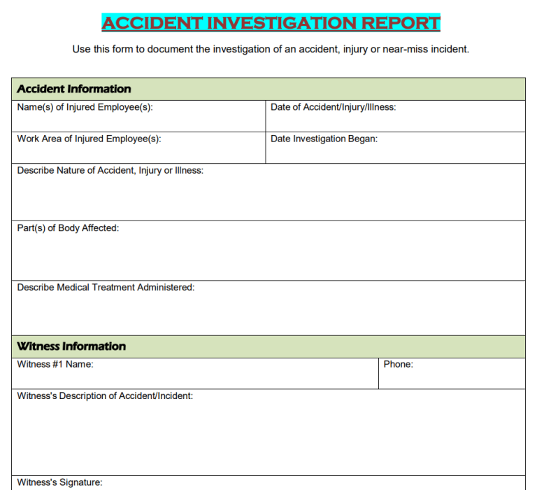 11+ Formal Investigation Report Examples [PDF & WORD]