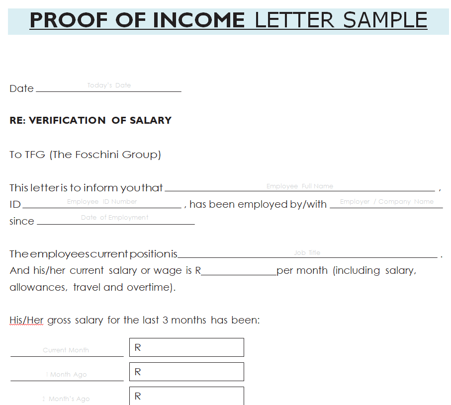 10+ Customizable Proof of Income Letter Templates MS WORD
