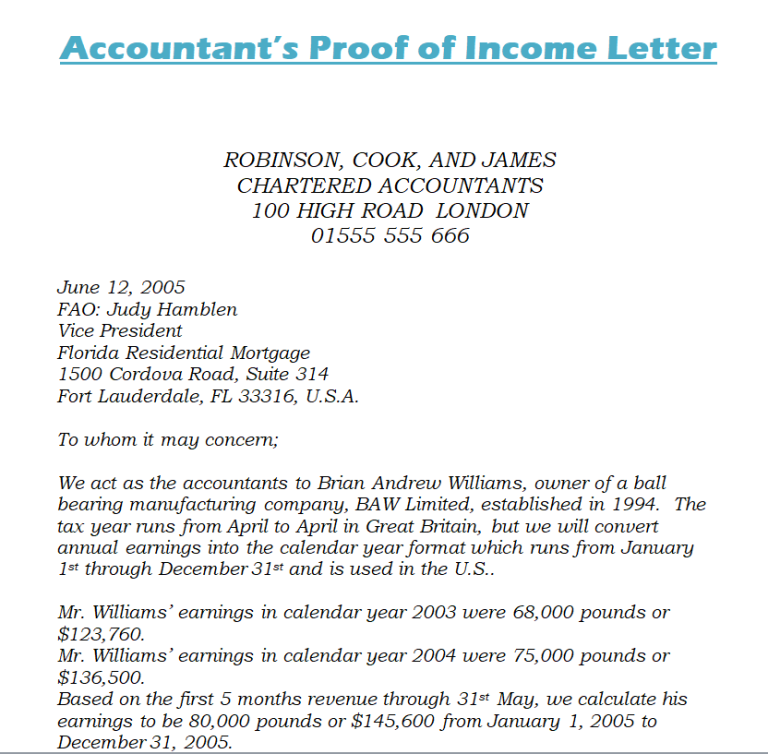 10+ Customizable Proof of Income Letter Templates MS WORD