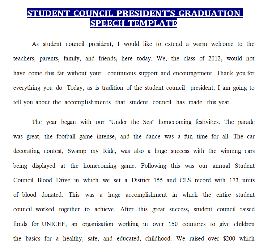 8+ Student Council Speech Examples