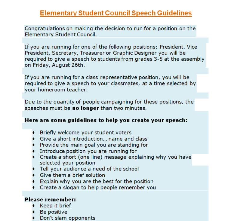 8+ Student Council Speech Examples