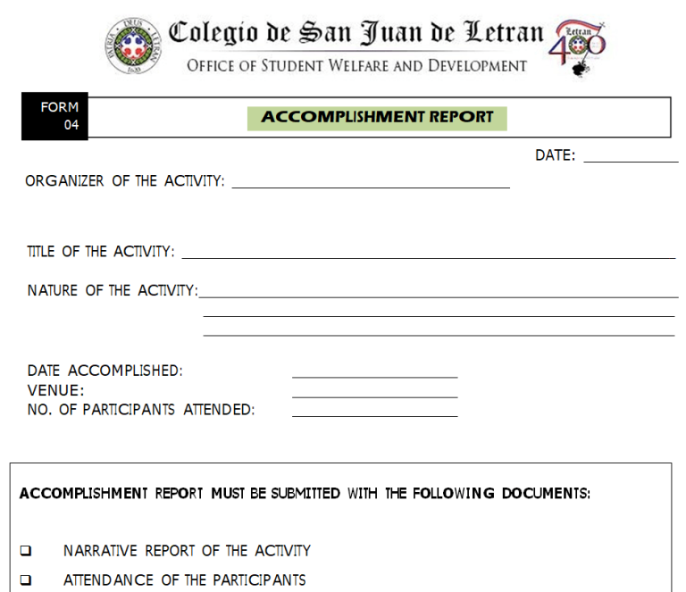 11+ Editable Accomplishment Report Samples in MS WORD