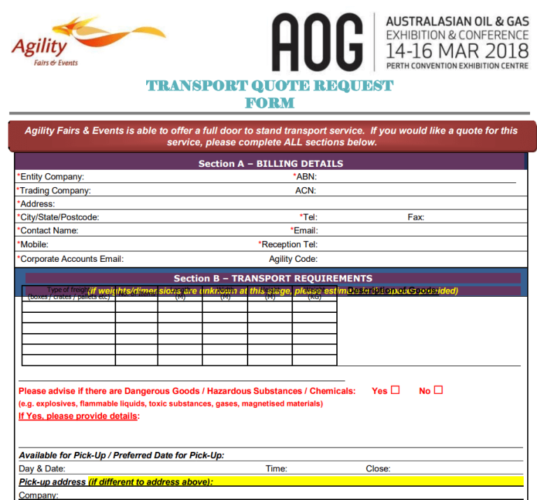 6+ FREE Transport Quotation Templates