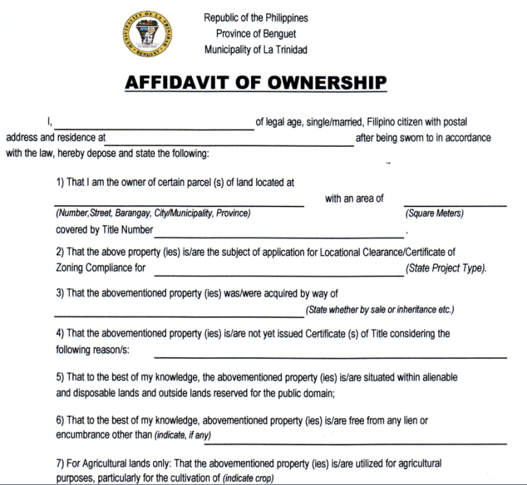 Download 12 BEST Affidavit of Ownership Templates