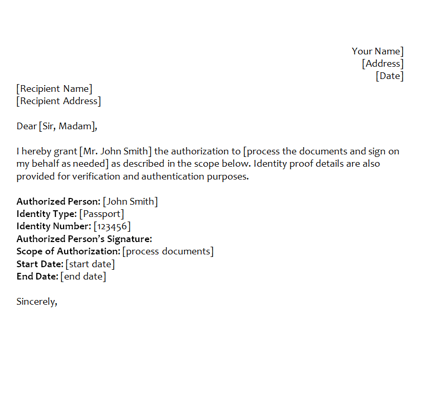 17+ Sample Authorization Letters to Process Documents [DOC & PDF]