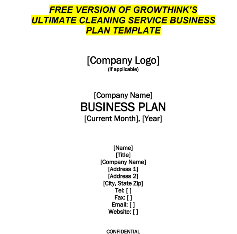 11+ Printable Cleaning Service Business Plan Templates in PDF