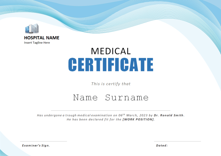 15+ FREE Medical Certificate Samples [WORD & PDF]