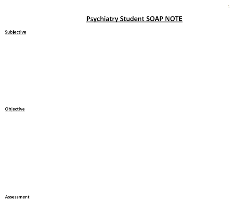 7+ FREE Psychiatric SOAP Note Samples in MS WORD
