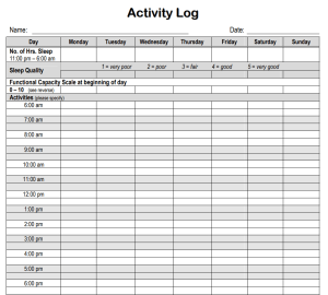 7+ FREE Printable Weekly Activity Log Templates