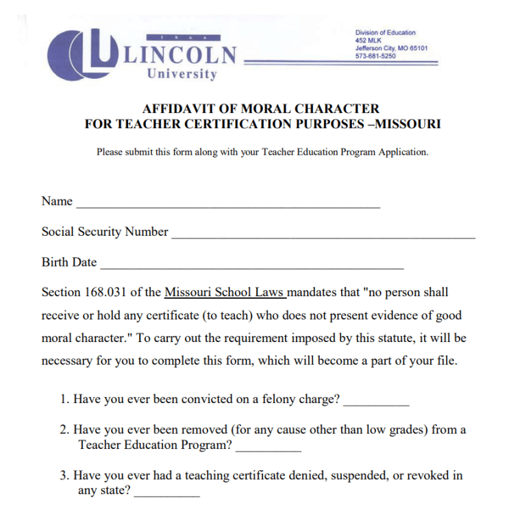 10 BEST Affidavit of Character Examples
