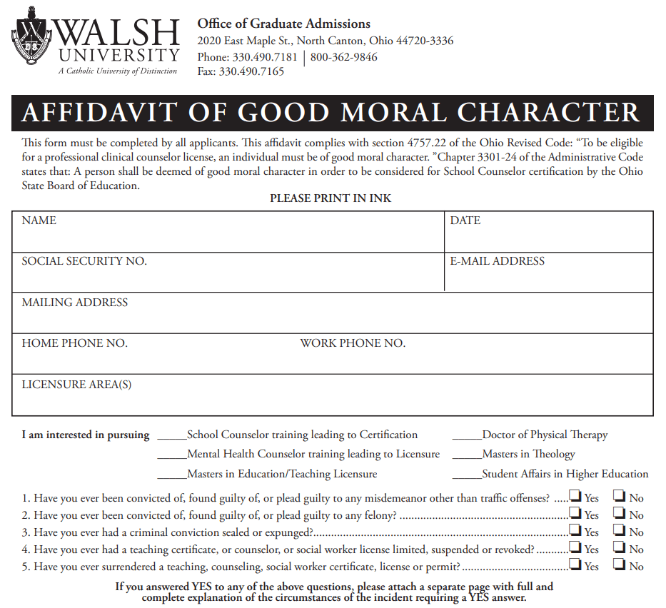 10 BEST Affidavit of Character Examples