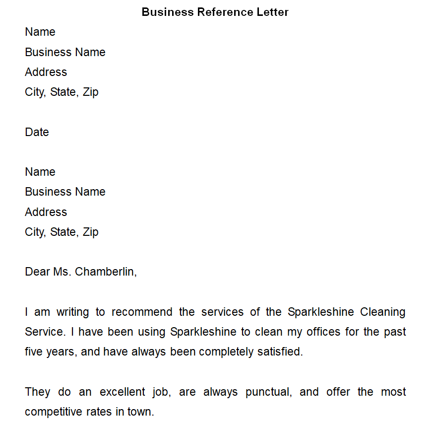 18+ Easy-To-Use Business Reference Letter Templates in MS WORD