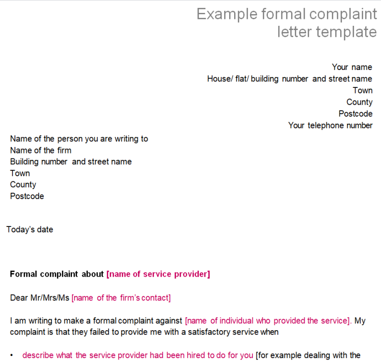 16+ BEST Complaint Letter Templates in MS WORD