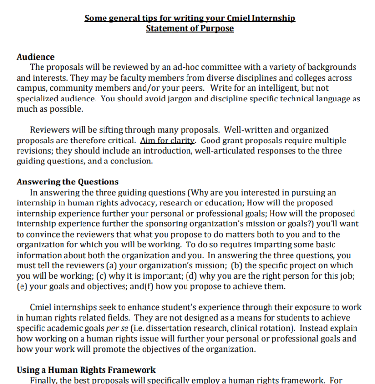 4 Special Internship Statement of Purpose Samples