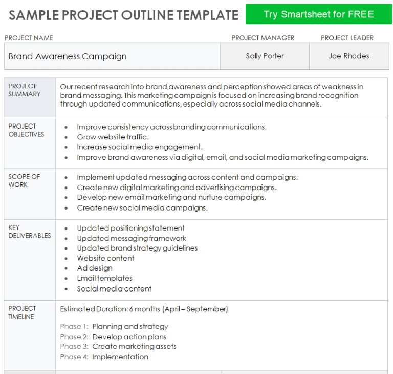 10+ Professional Project Outline Word Templates