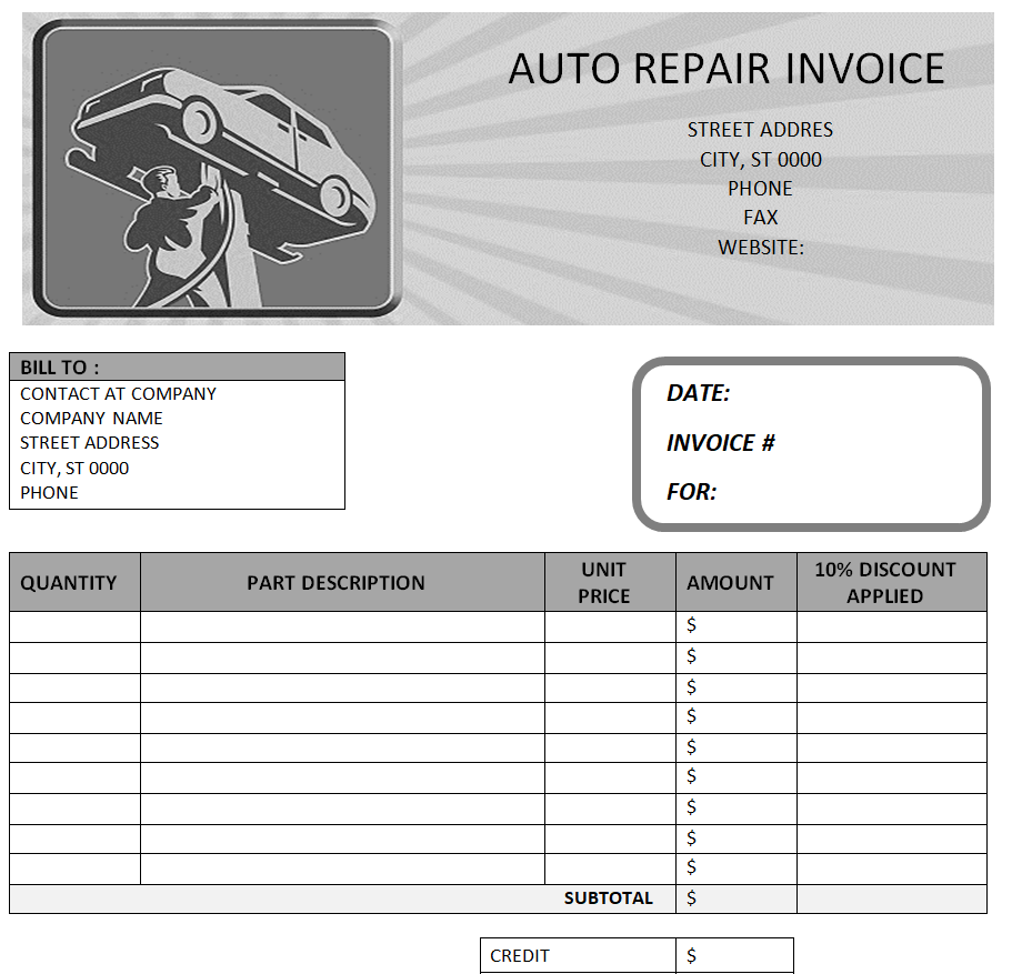 15+ FREE Auto Repair Invoice Templates [WORD & EXCEL]