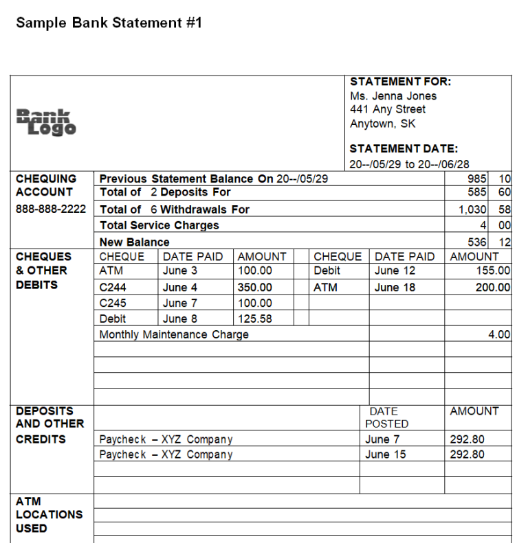 12+ FREE Printable Bank Statement Templates [WORD & EXCEL]