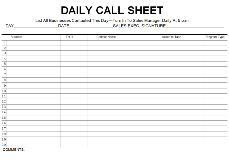 22+ Professional Call Sheet Templates [WORD & EXCEL]