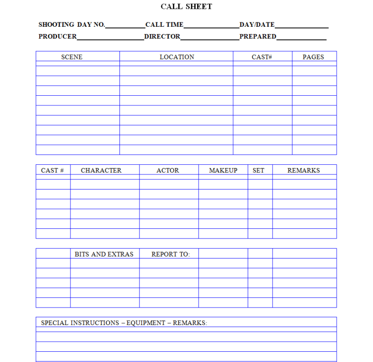 22+ Professional Call Sheet Templates [WORD & EXCEL]