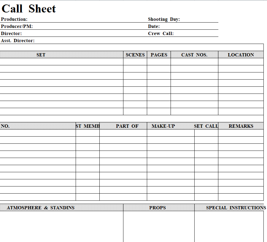 22+ Professional Call Sheet Templates [WORD & EXCEL]