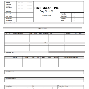 22+ Professional Call Sheet Templates [WORD & EXCEL]