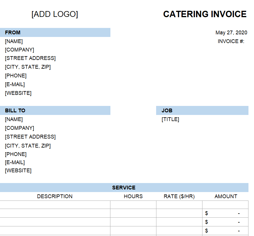 Download Top 20 Catering Invoice Templates [DOC & EXCEL]