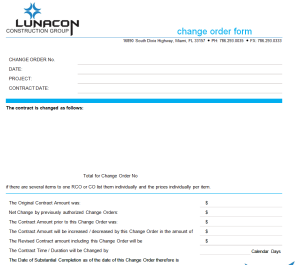 26+ FREE Change Order Templates in MS WORD