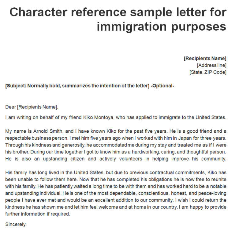 Download 18 BEST Character Reference Letter Templates (FREE)