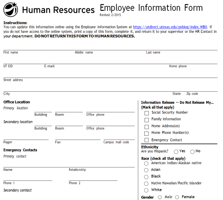 24+ Editable Employee Information Form Templates (WORD)