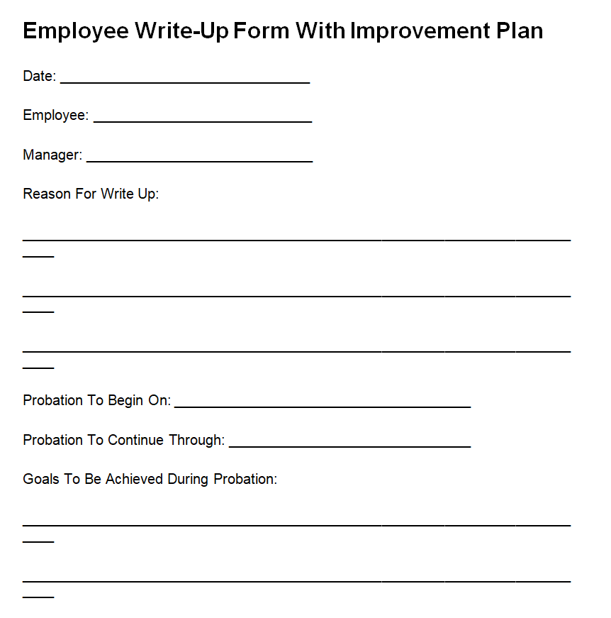 Top 18 Employee Write-Up Form Templates