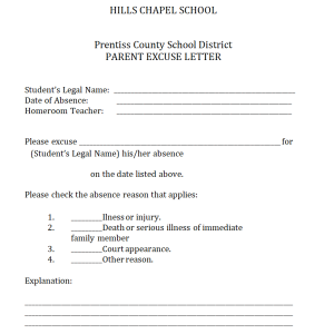 Download Top 15 Excuse Letter Samples in MS WORD