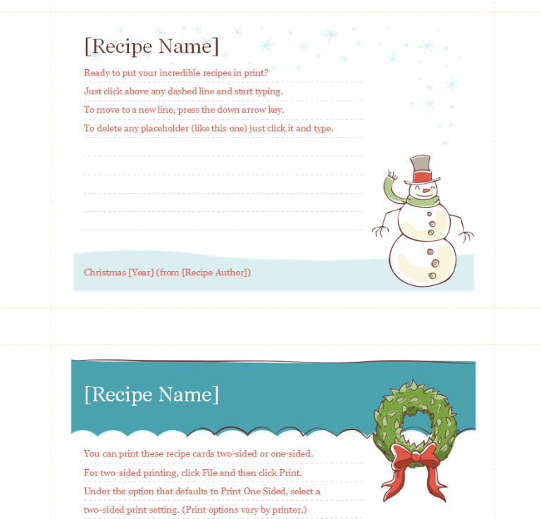 21+ FREE Printable Recipe Card Templates [in WORD & PDF]