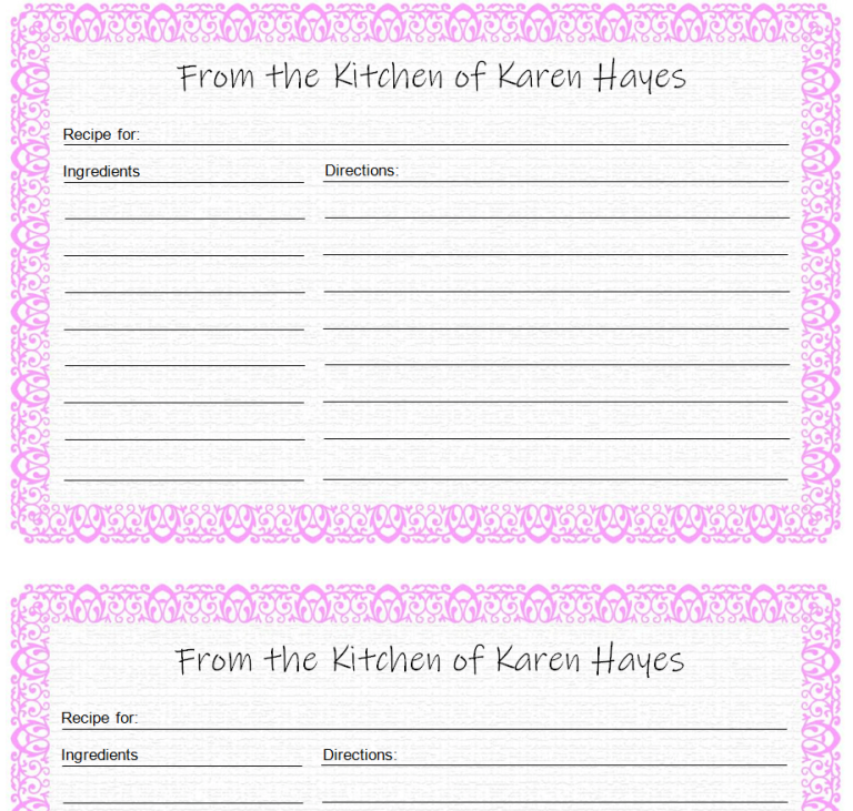 21+ FREE Printable Recipe Card Templates [in WORD & PDF]