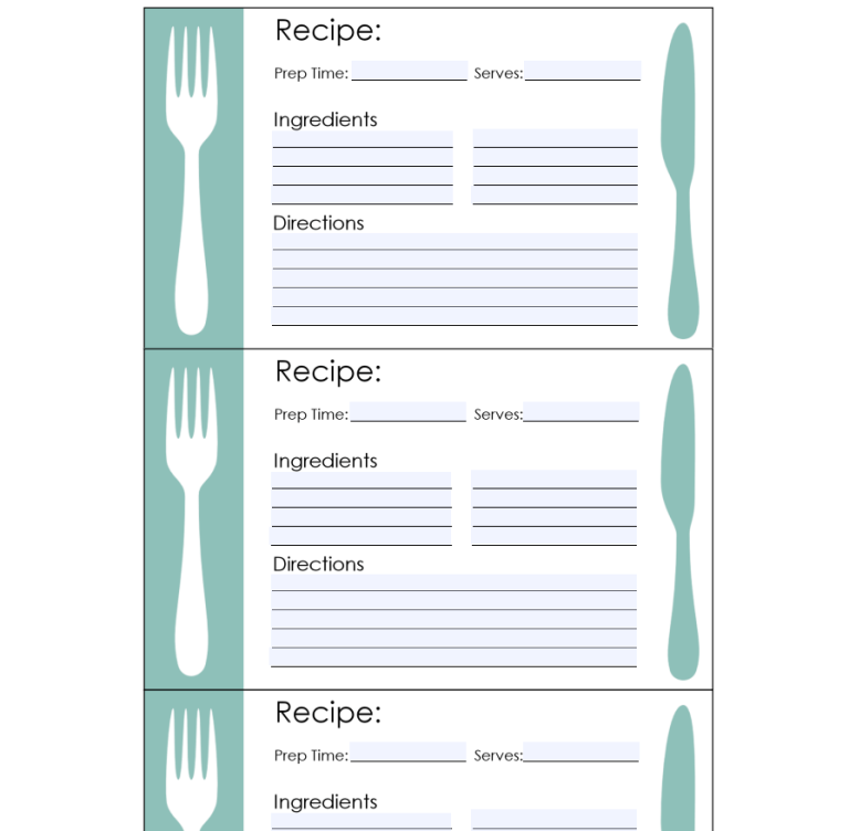 21+ FREE Printable Recipe Card Templates [in WORD & PDF]