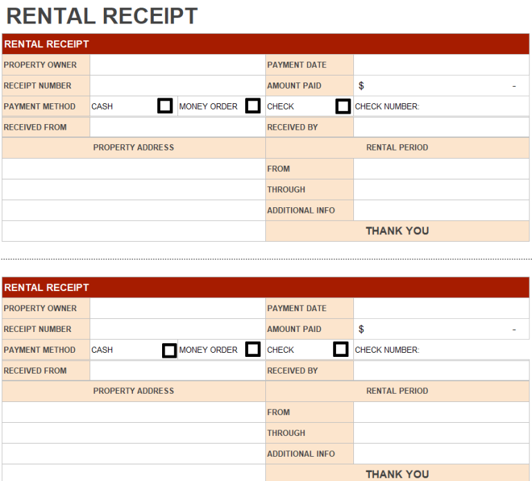 32+ Easily Customizable Rent Receipt Templates