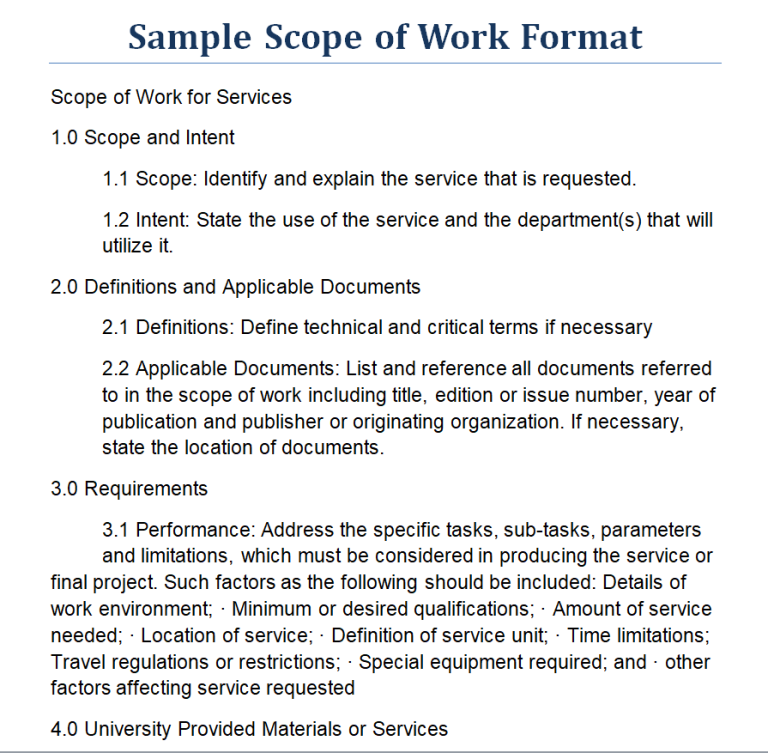 Download 20 BEST Scope of Work Templates in MS WORD