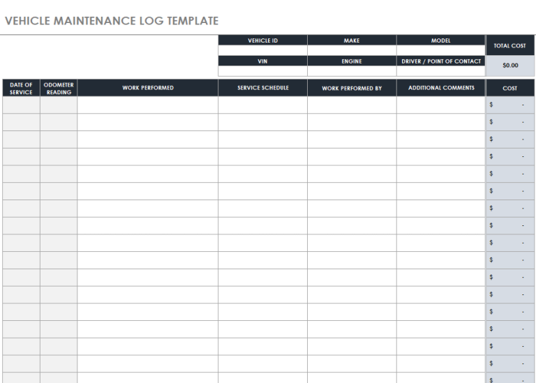 27+ BEST Vehicle Maintenance Log Templates [WORD & EXCEL]