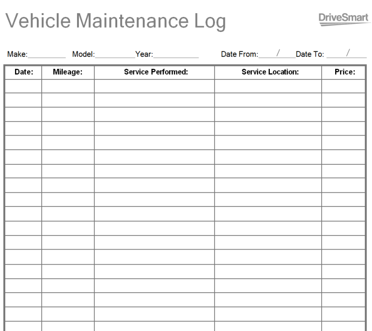 27+ BEST Vehicle Maintenance Log Templates [WORD & EXCEL]