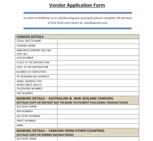 23+ Official Vendor Application Form Templates in MS WORD