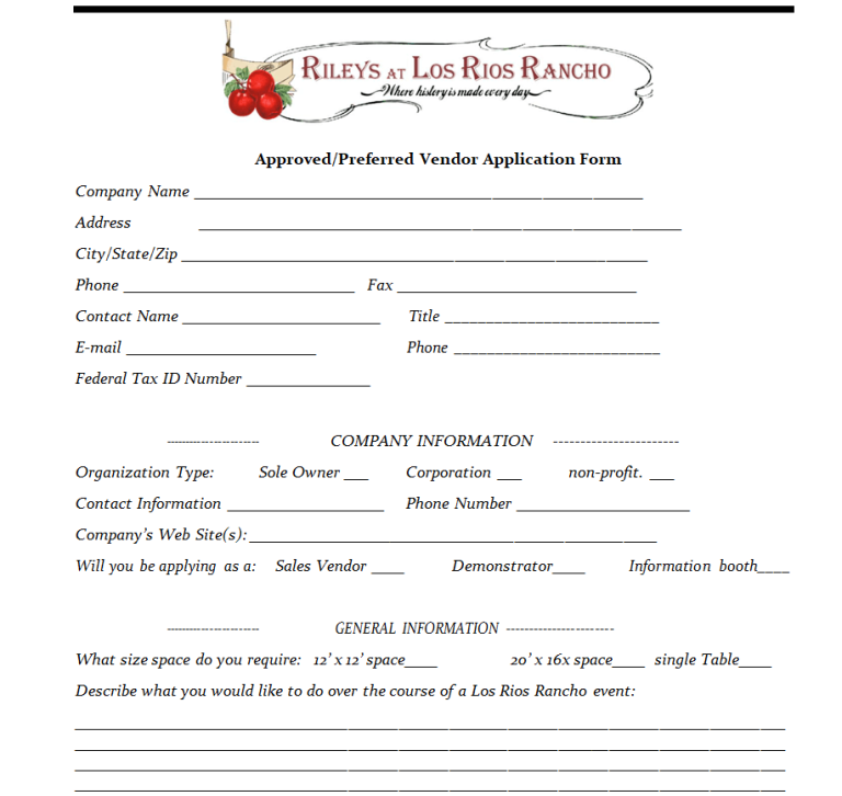 23+ Official Vendor Application Form Templates in MS WORD