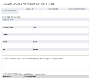23+ Official Vendor Application Form Templates in MS WORD