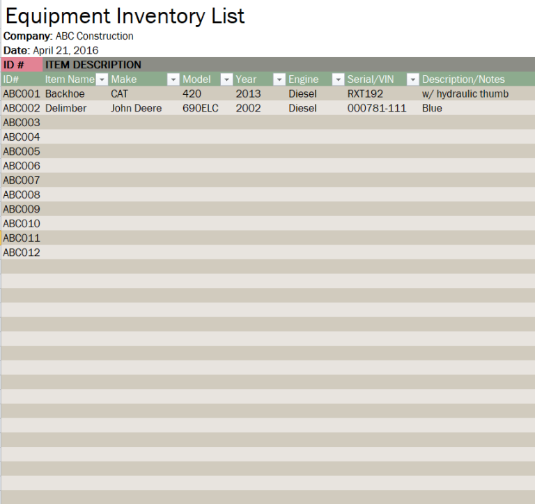 13+ Standard Asset List Excel Templates