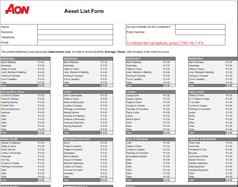 13+ Standard Asset List Excel Templates