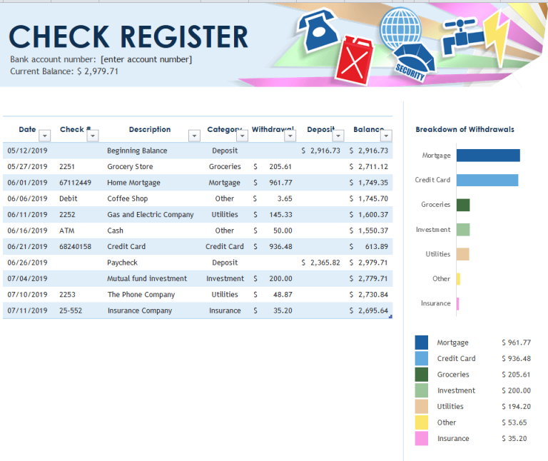 10+ FREE Checkbook Register Templates [Excel & Word]