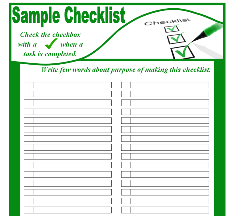 32+ Useful Checklist Templates in MS WORD