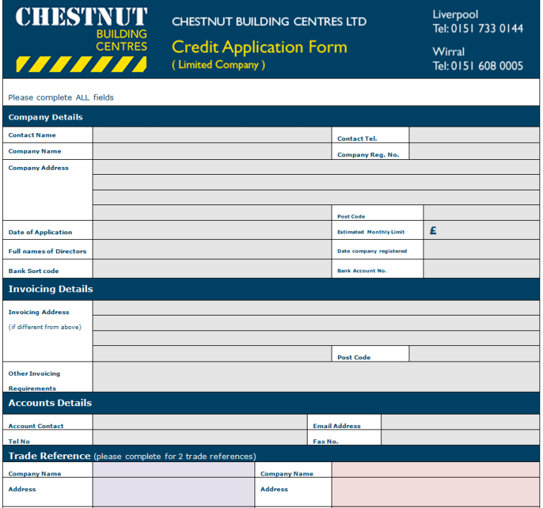 24+ FREE Credit Application Form Templates