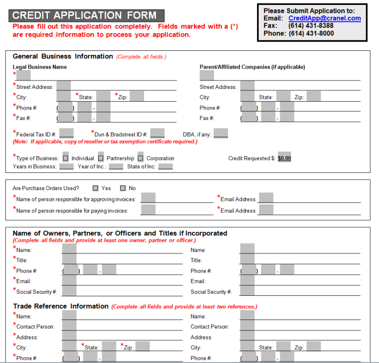 24+ FREE Credit Application Form Templates